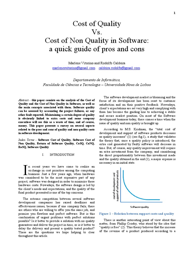 Cost of Quality vs. Cost of Non Quality in Software A Quick Guide of ...