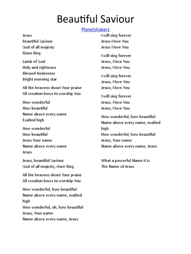 Beautiful Saviour: Planetshakers | PDF | Religion & Spirituality