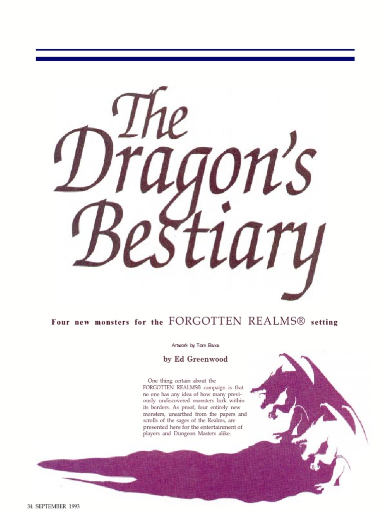 Dragon #197 - The Dragon's Bestiary | PDF