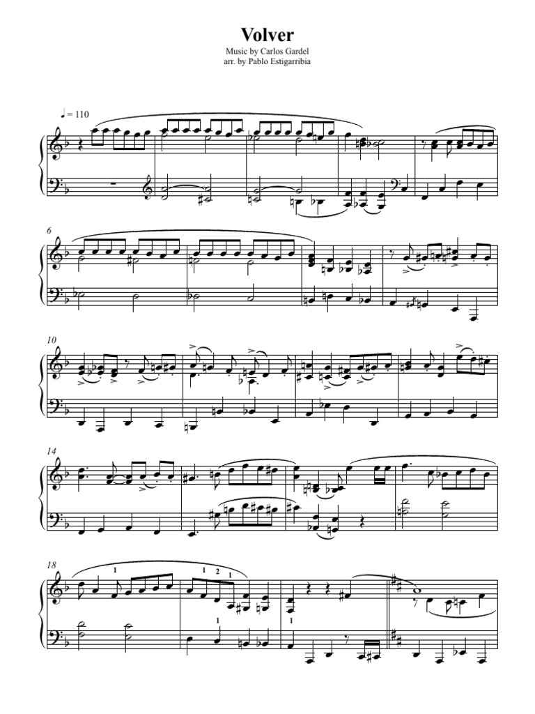 Volver - Full Score | PDF | Variétés et styles linguistiques | Voix humaine