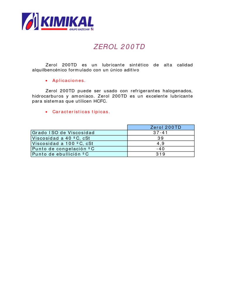 Zerol 200TD | PDF