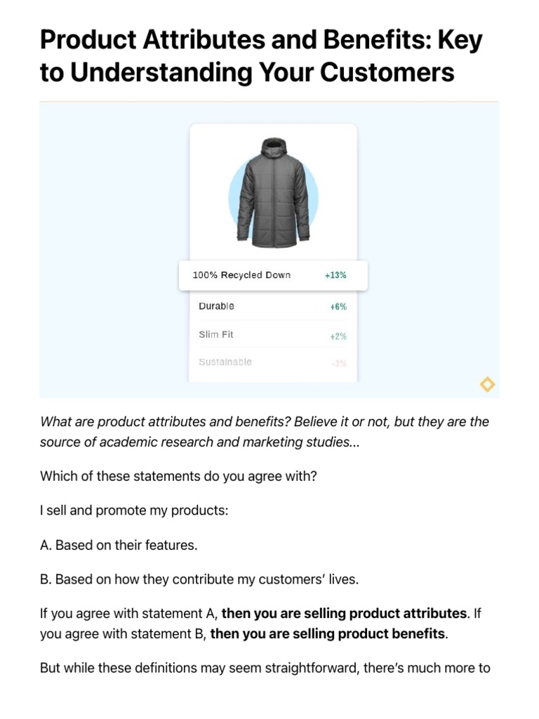 Product Attributes and Benefits: Key To Understanding Your Customers ...
