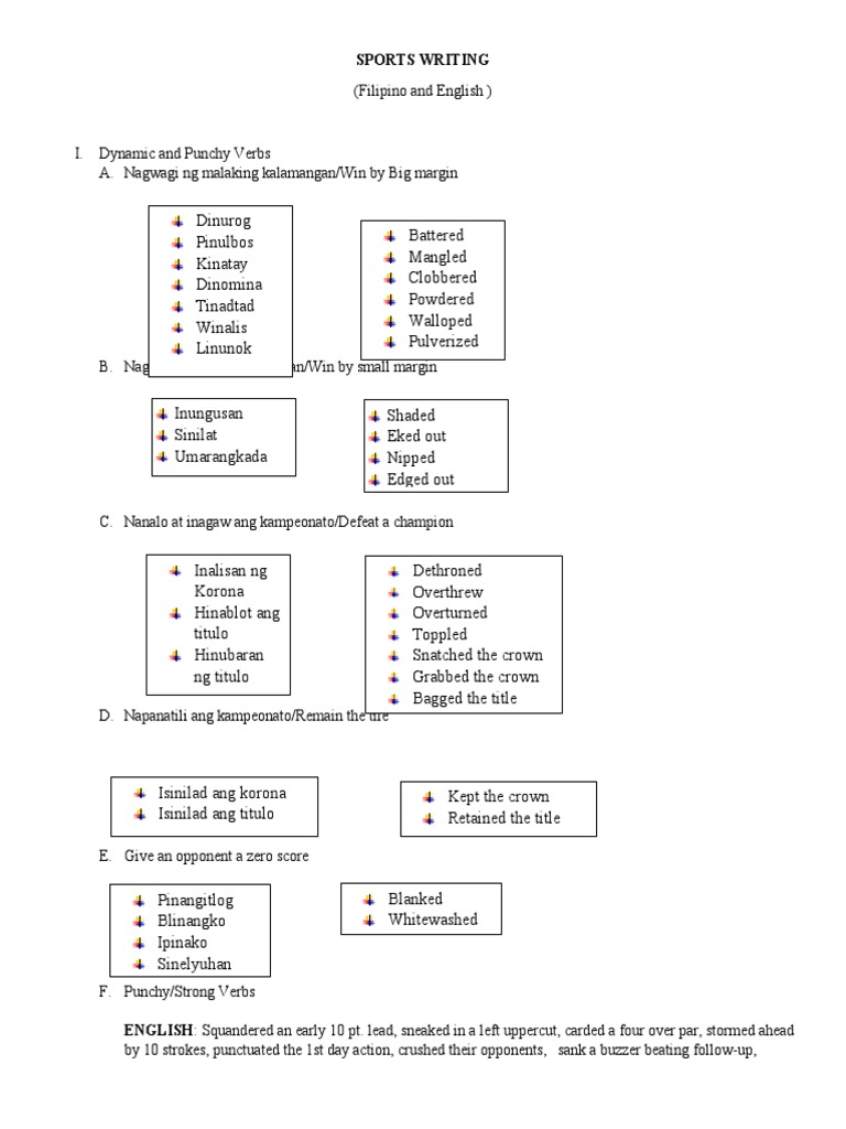 Sports Writing in Filipino and English: A Comprehensive Guide to ...