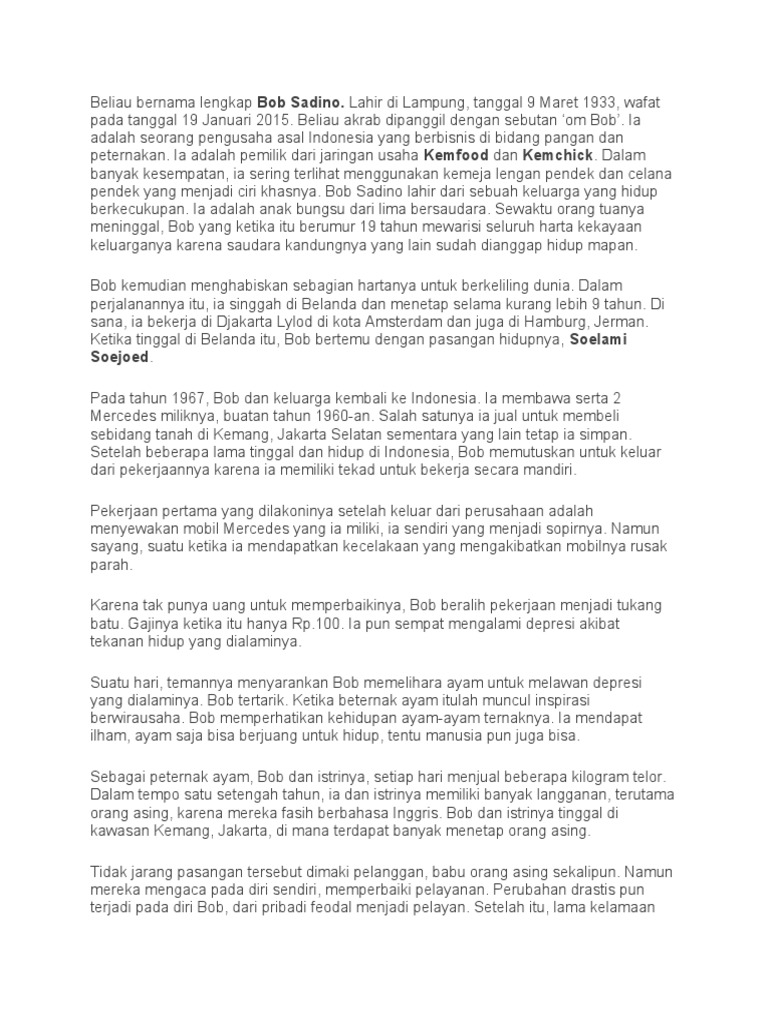 Bahan Bob Sadino | PDF