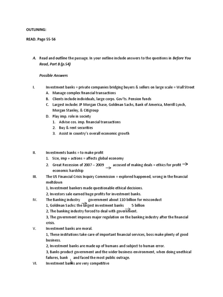 A. Read and Outline The Passage. in Your Outline Include Answers To The ...