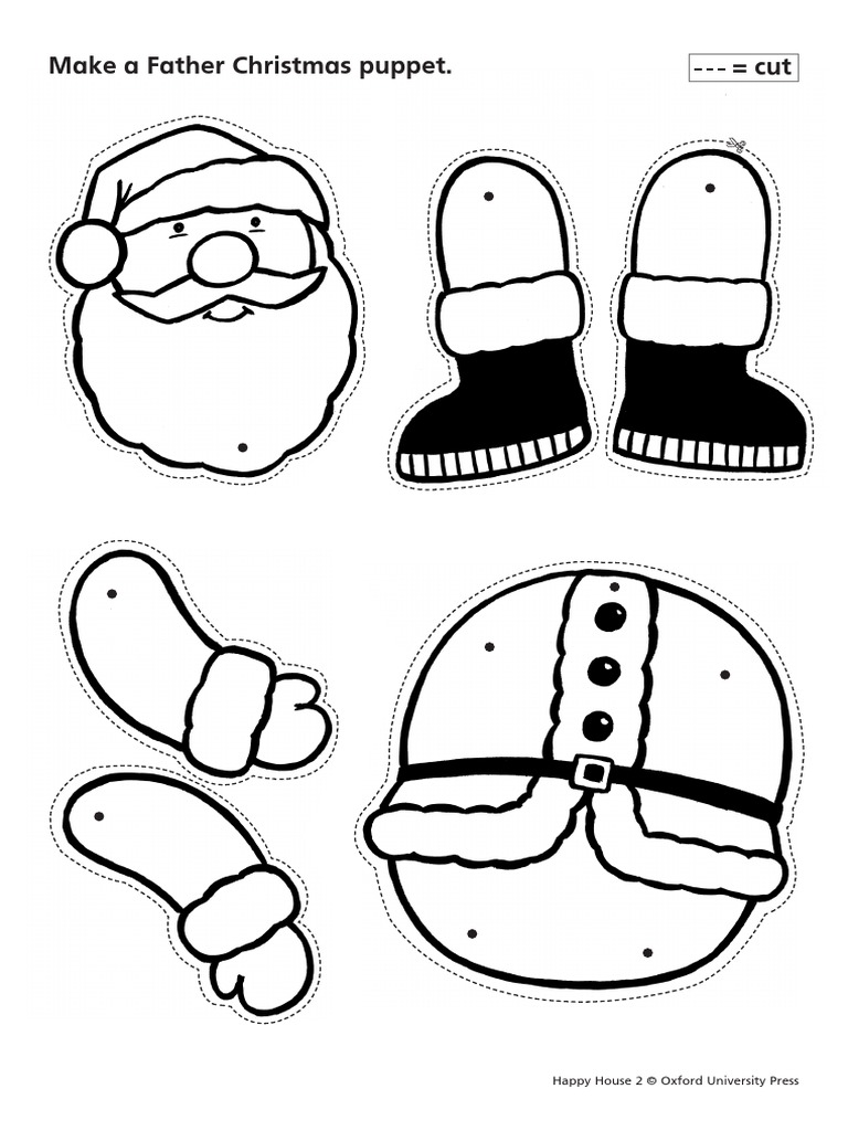 Make A Father Christmas Puppet. Cut: Happy House 2 © Oxford University ...