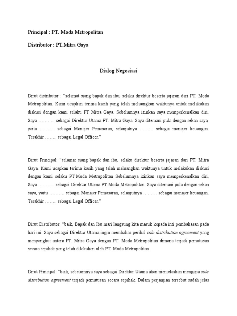 Dialog Negosiasi | PDF