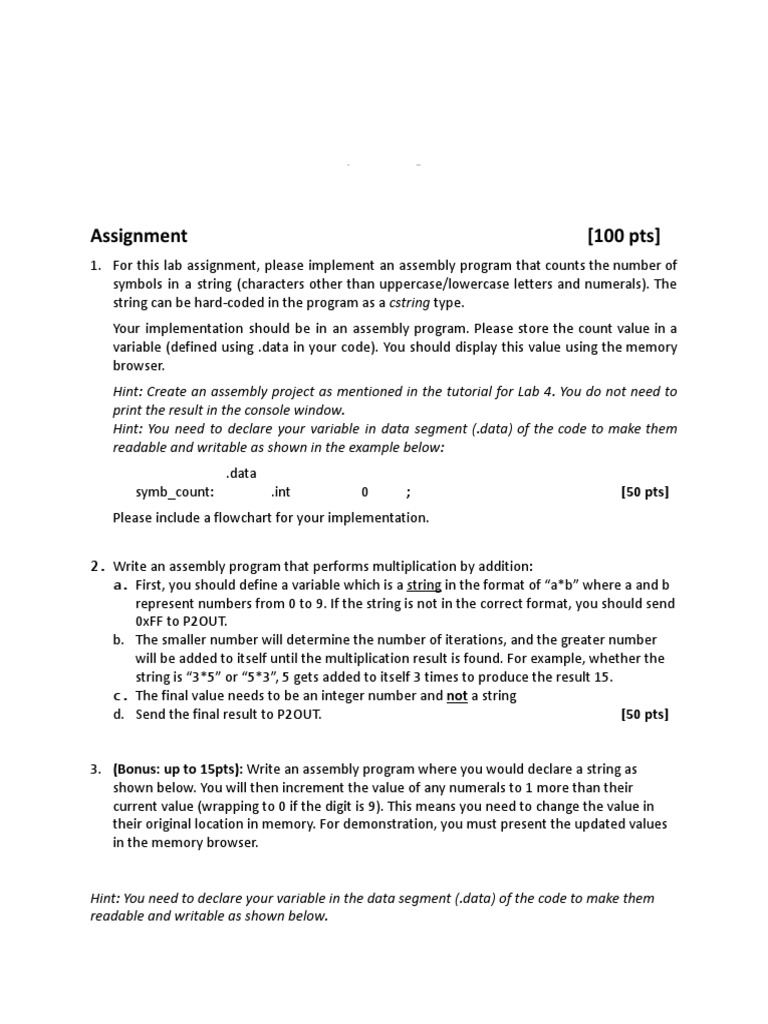 CPE 325: Embedded Systems Laboratory Laboratory Assignment #4 | PDF | String (Computer Science ...