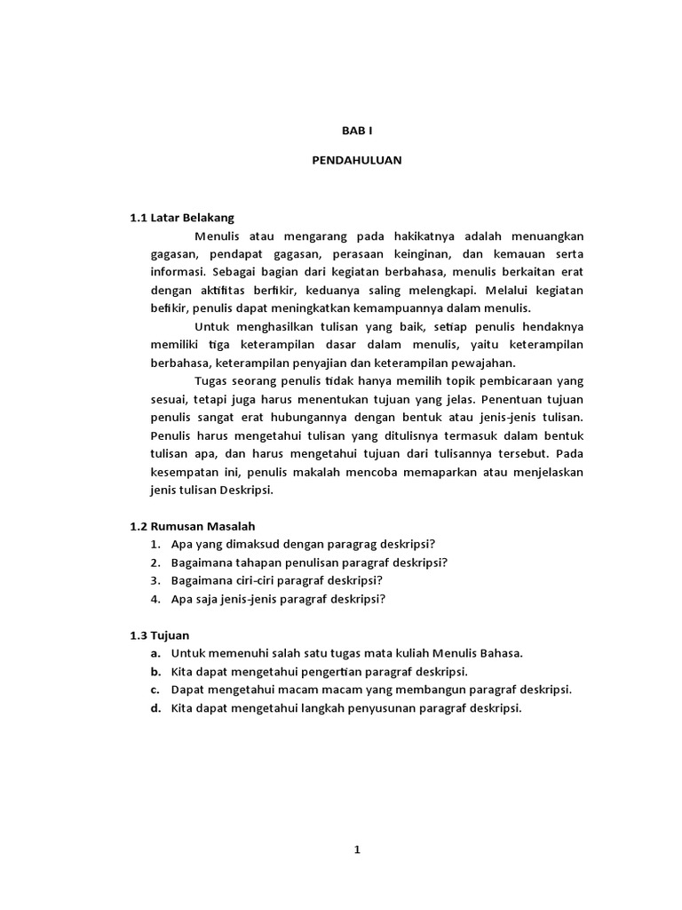 Pembahasan Tulisan Deskriptif | PDF | Seni & Disiplin Bahasa