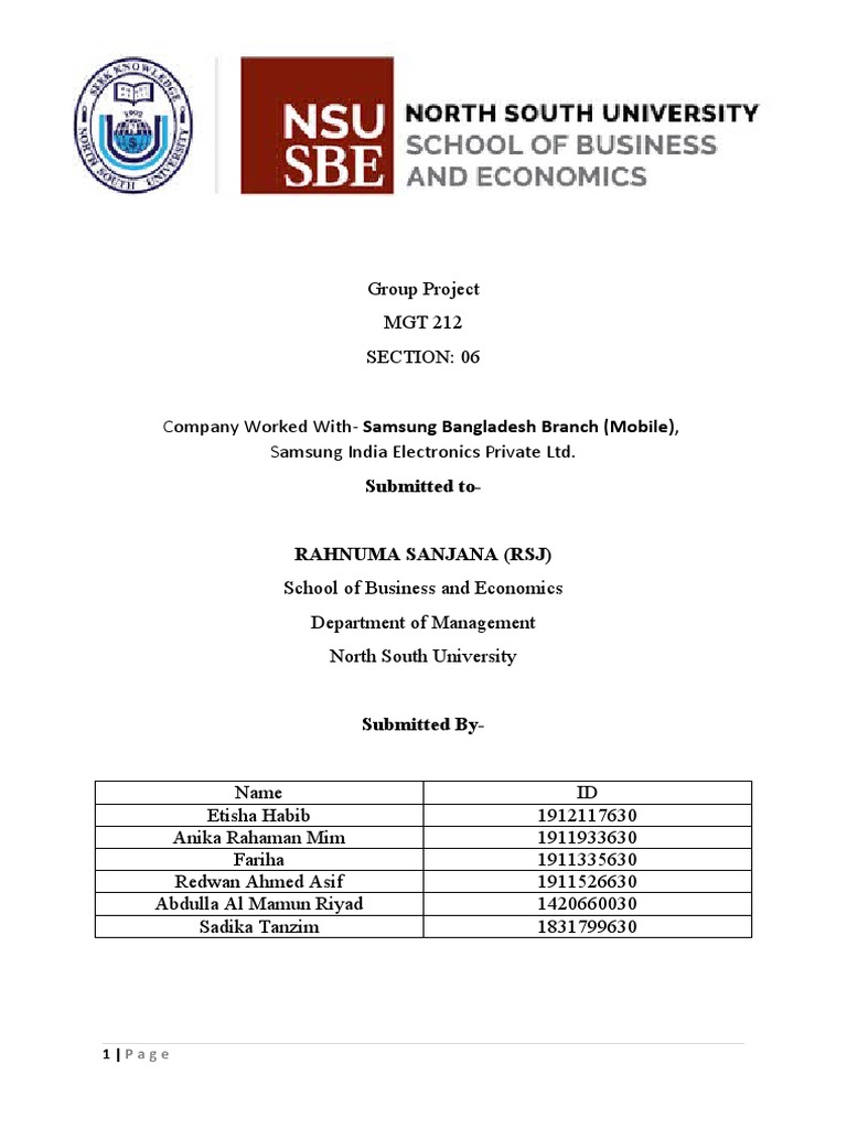 Samsung Report | PDF | Strategic Management | Samsung Electronics