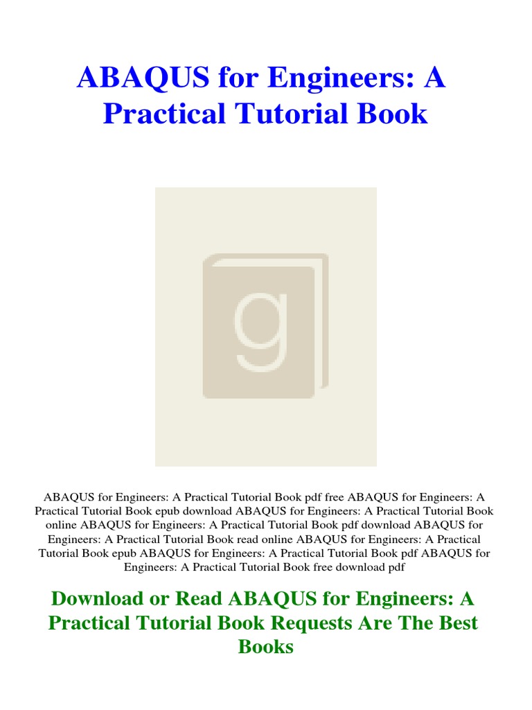 (DOWNLOAD) ABAQUS For Engineers A Practical Tutorial Book | PDF | Home & Garden | Technology ...