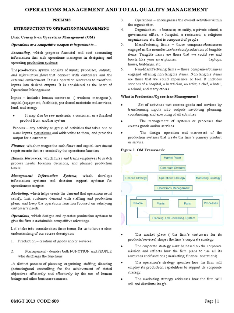 Omgt (Reviewer) | PDF | Operations Management | Strategic Management