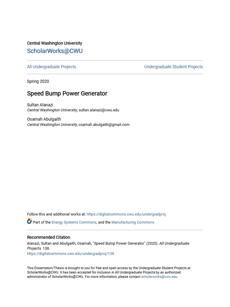Speed Bump Power Generator Grand | PDF | Gear | Power (Physics)