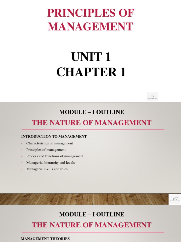 Principles of Management: Unit 1 | Download grátis PDF | Leadership | Goal