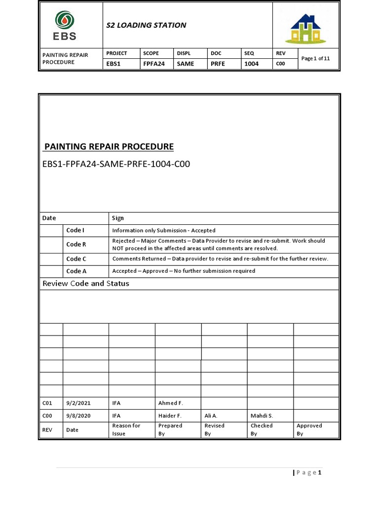 Painting Repair Procedure | PDF | Paint | Quality Assurance