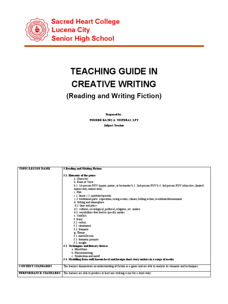 Chapter 3 Teaching Guide in Creative Writing | PDF | Narration | Genre