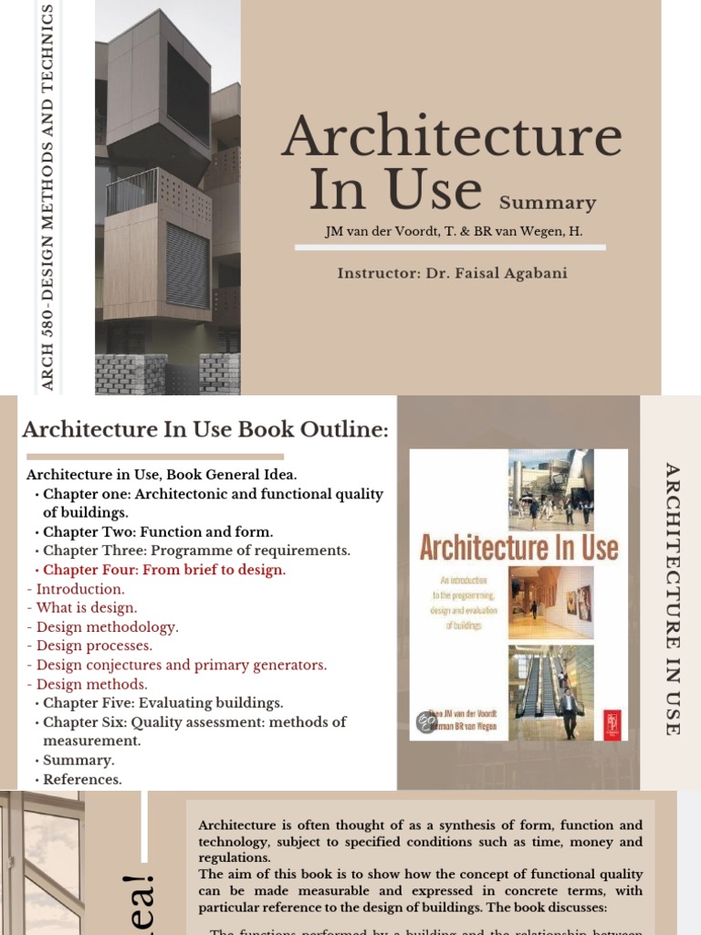 Architecture in Use Summary of JM Van Der Voordt | PDF | Design Methods ...