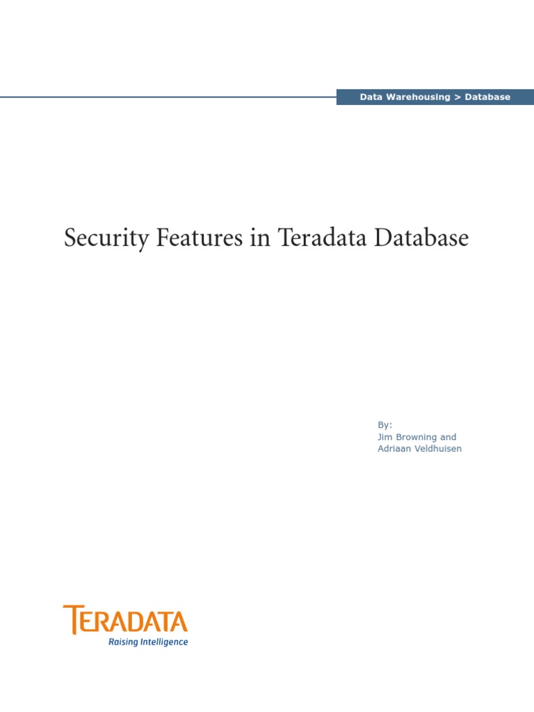 Security Features in Teradata Database | PDF | Databases | Password