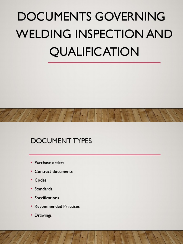 Document Governing Amp Welding Inspection | PDF