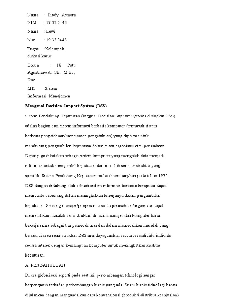 Tugas Kelompok Studi Kasus Sim | PDF