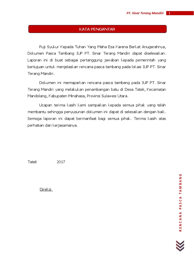 Pasca Tambang PT Sinar Terang Mandiri | PDF