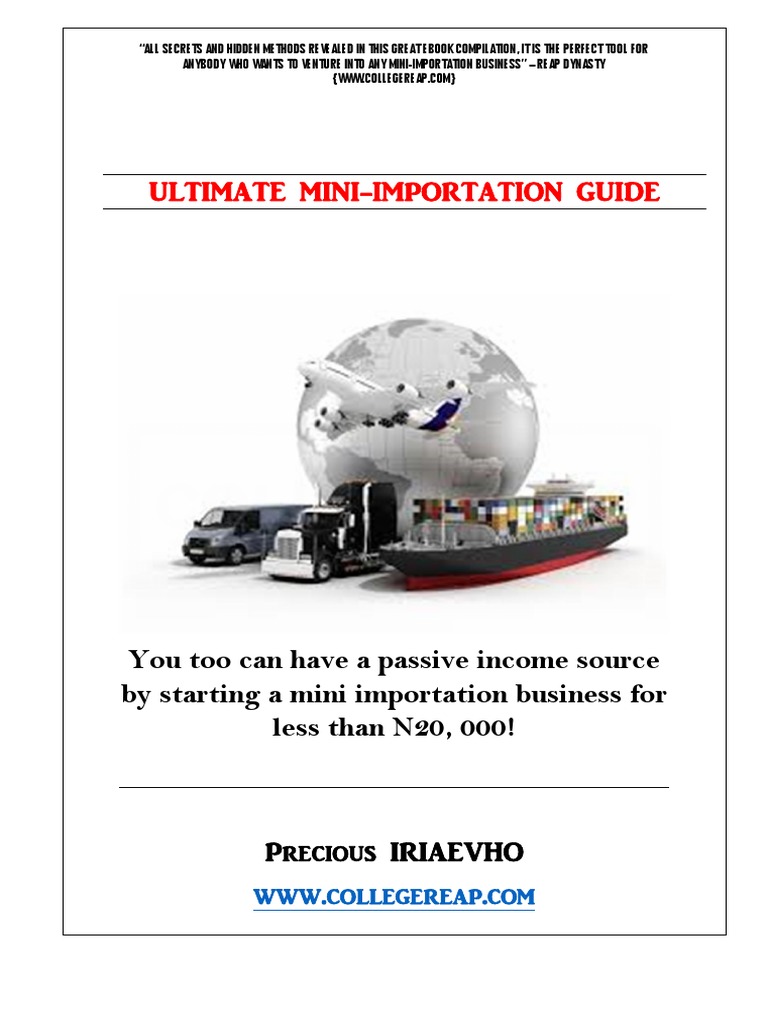 Ultimate Mini-Importation Guide | Download Free PDF | Debit Card ...