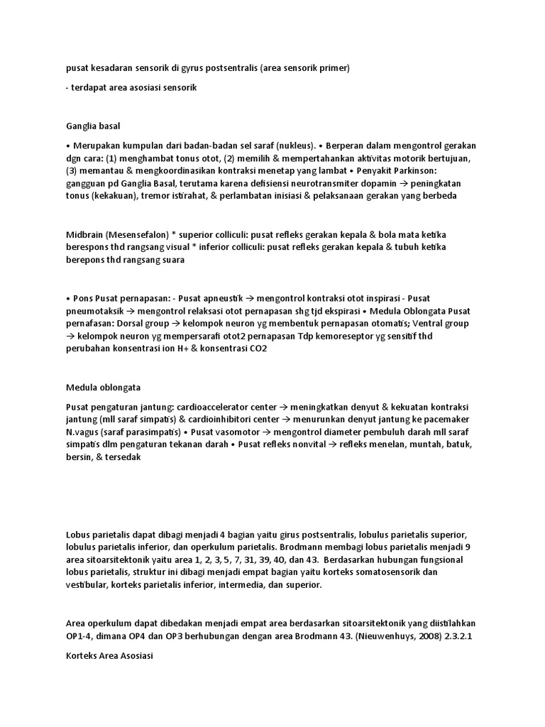 Struktur dan Fungsi Lobus Parietalis | PDF | Kajian Bahasa Asing