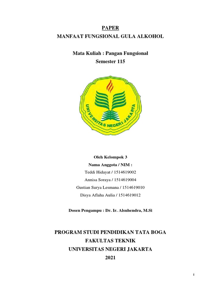 Manfaat Fungsional Gula Alkohol | PDF