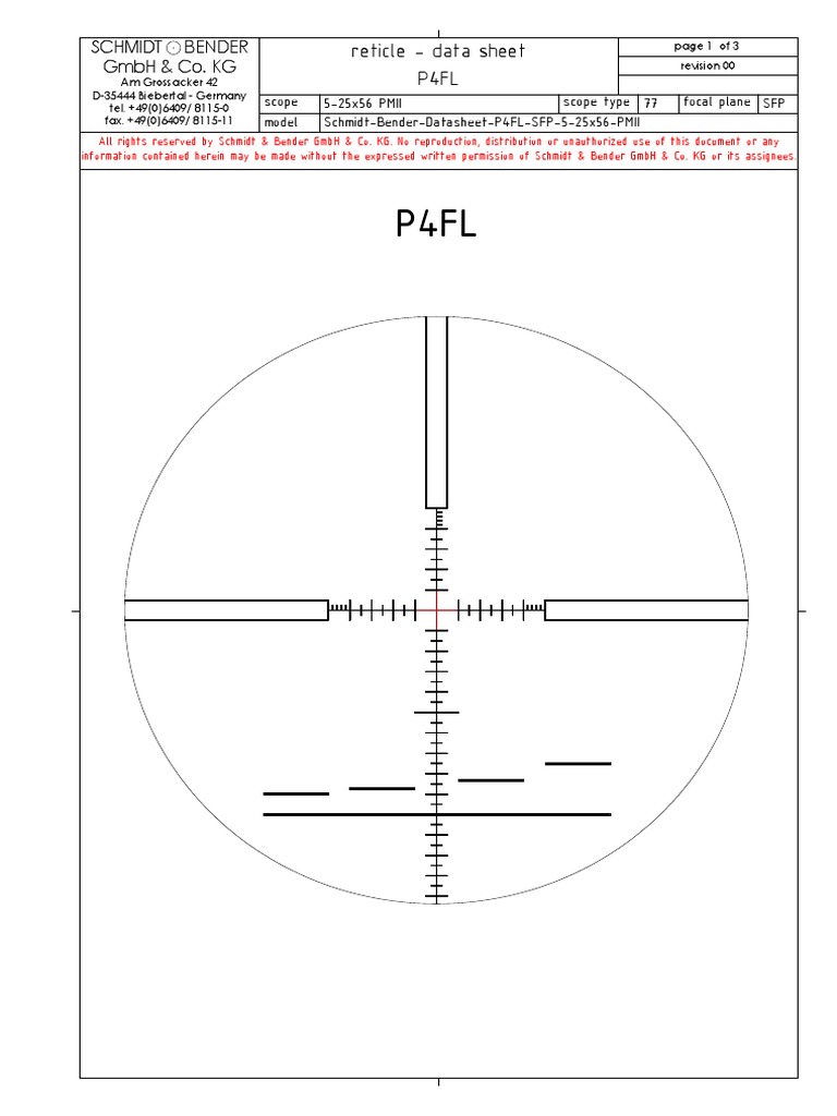 Reticle - Data Sheet P4Fl: SCH Midt Bender GMBH & Co. KG | PDF ...