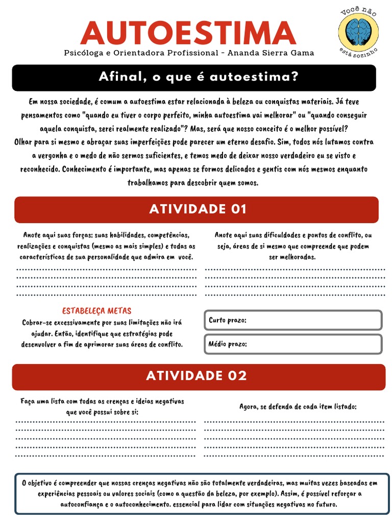 AUTOESTIMA - Versão Clínica | PDF | Autoestima | Conceitos psicológicos