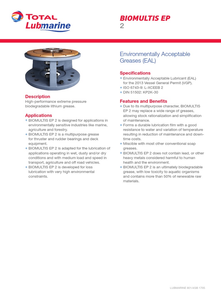 Biomultis Ep: Environmentally Acceptable Greases (EAL) | PDF ...