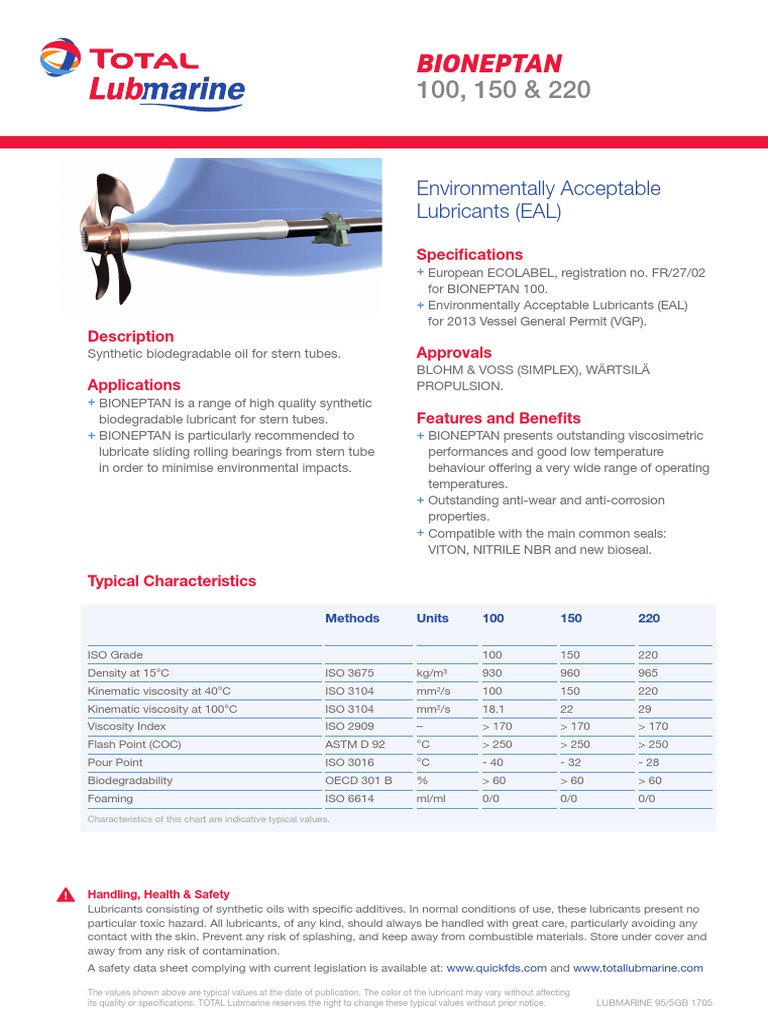 Bioneptan: Environmentally Acceptable Lubricants (EAL) | PDF ...
