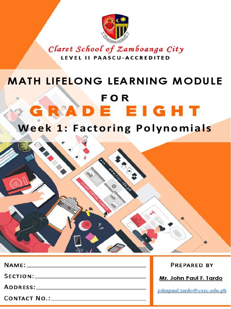Grade 8 Factoring Polynomials Module | PDF | Factorization | Polynomial