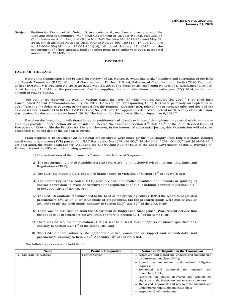 COA Decision Re: Splitting of Contracts | PDF | Procurement | Business ...