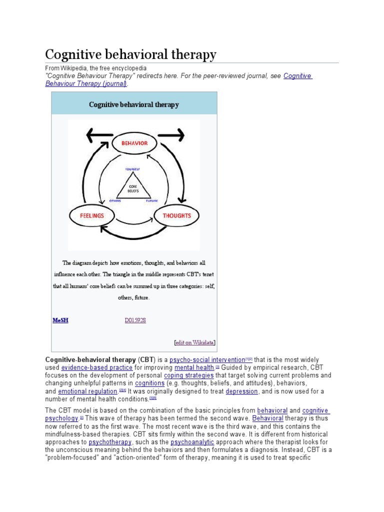 Cognitive Behavioral Therapy | PDF | Cognitive Behavioral Therapy ...