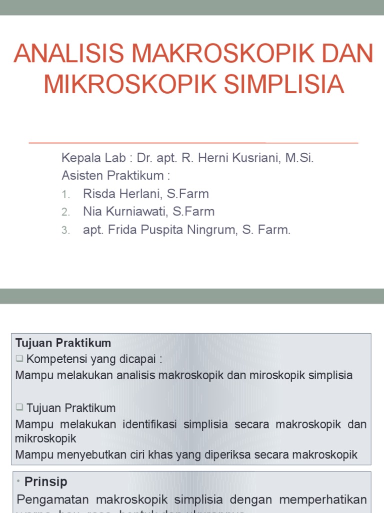 Makroskopik Dan Mikroskopik Simplisia | PDF