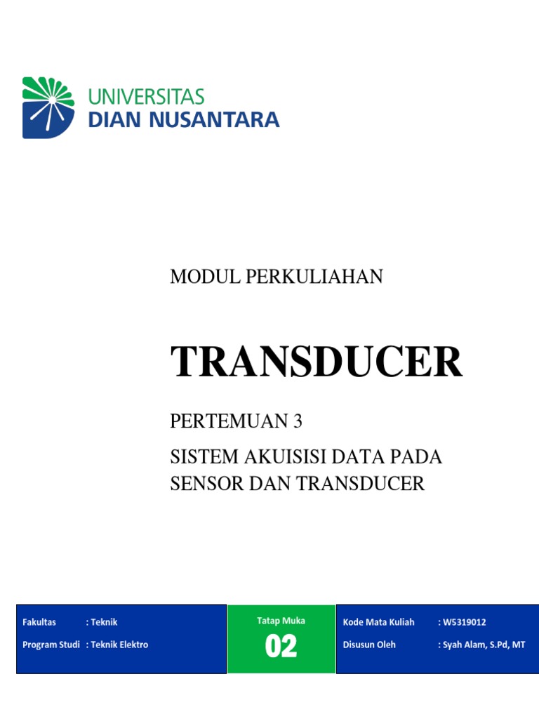 Modul 3 Akuisisi Data Sensor Dan Transduce | PDF