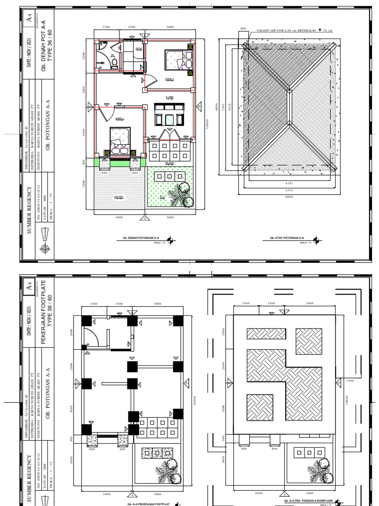Perhitungan dan Denah Bowplank Rumah | PDF