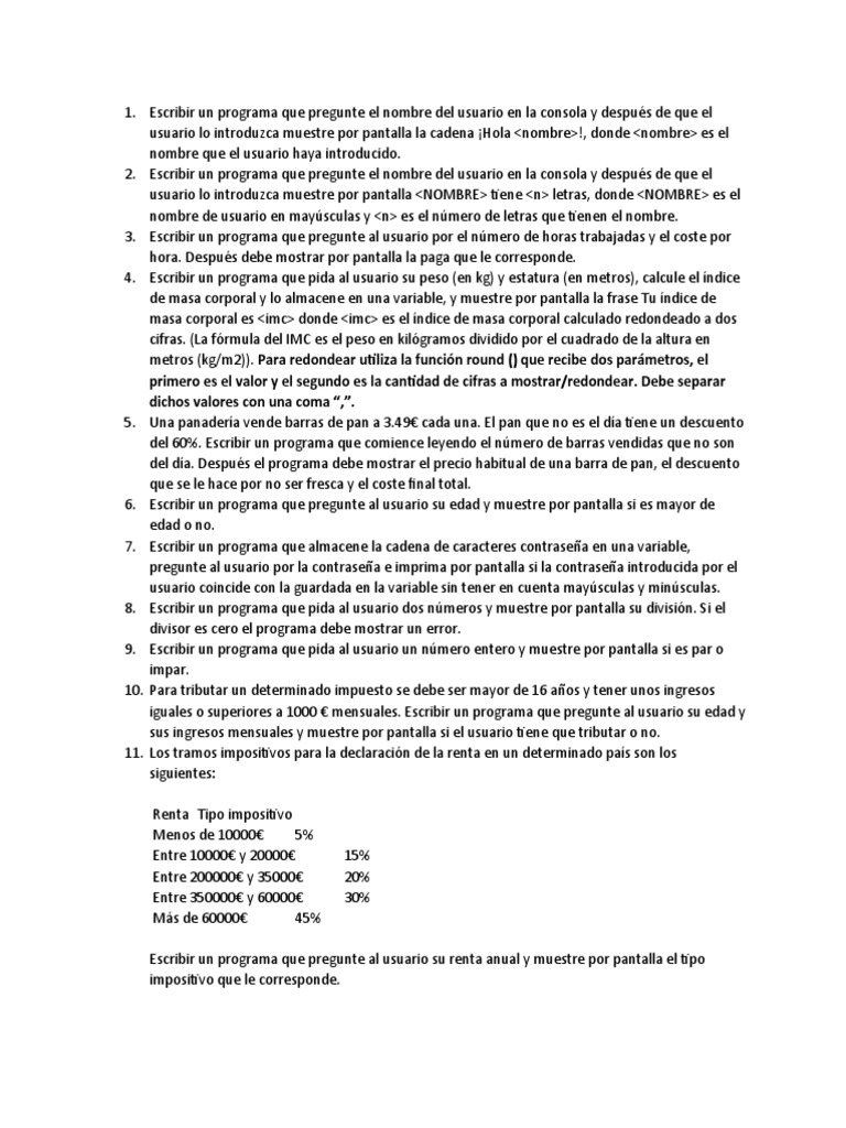 Ejercicios Python Pdf Diccionario Caso De Carta 2520