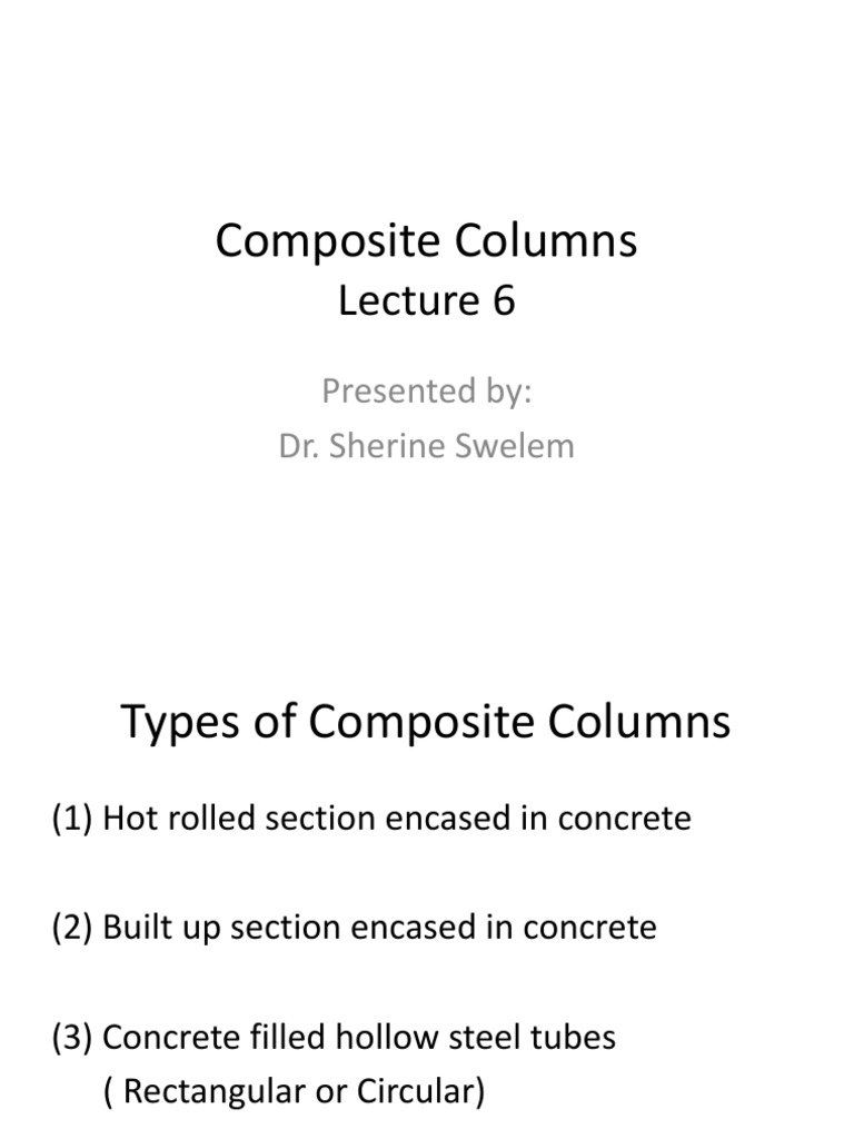 Lecture 6 Composite Columns | PDF | Buckling | Column