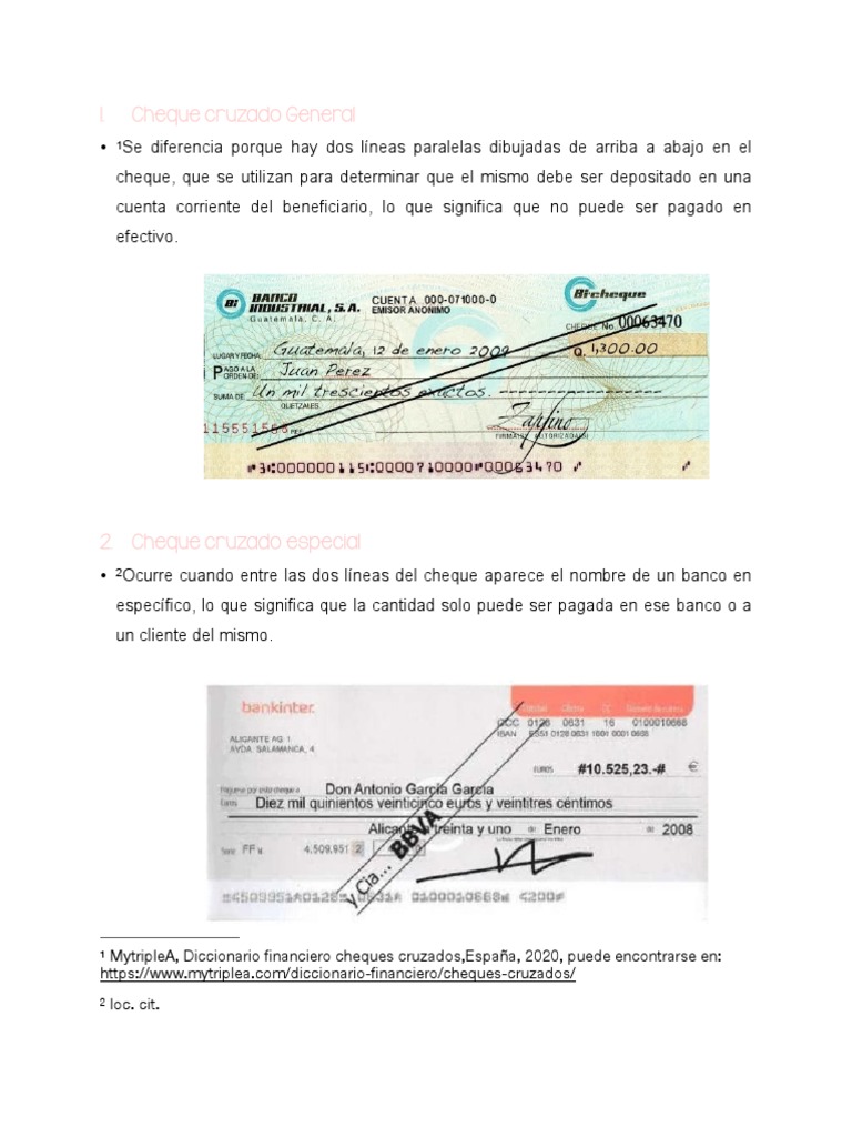 Clases de Cheques | PDF | Cheque | Bancos