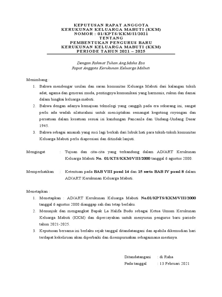 Surat Keputusan Bersama | PDF