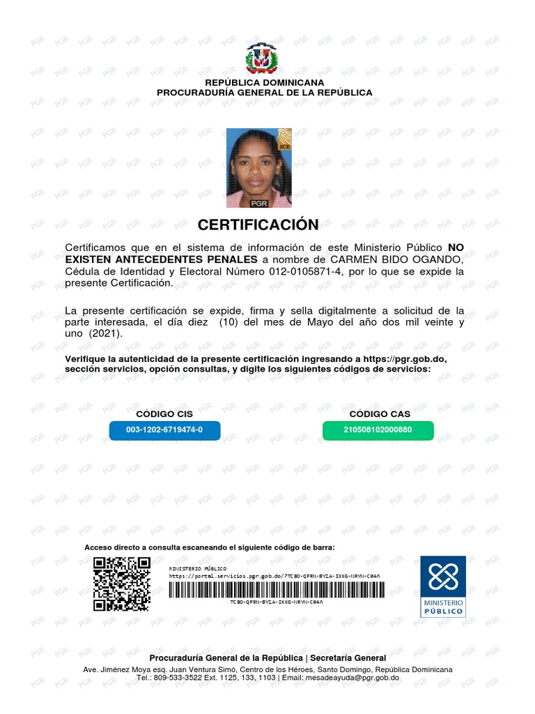 Certificado de Buena Conducta | PDF
