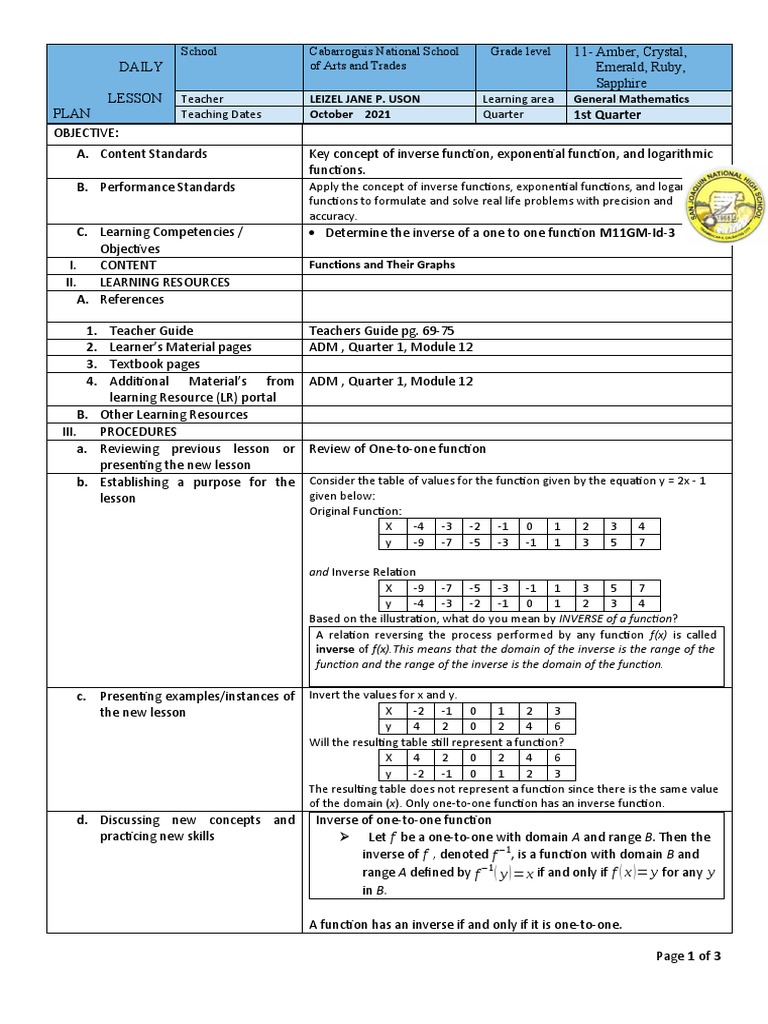 DLL For Cot | PDF | Function (Mathematics) | Functions And Mappings
