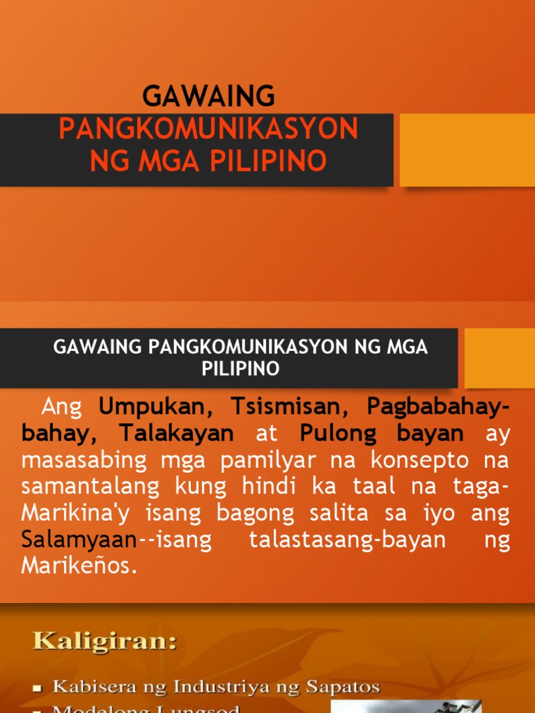 Gawaing Pangkomunikasyon NG Mga Pilipino | PDF