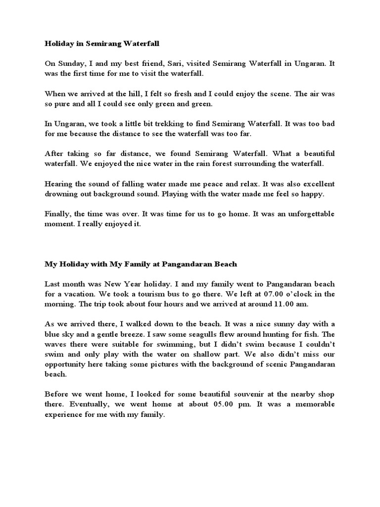 Holiday in Semirang Waterfall | PDF | Art