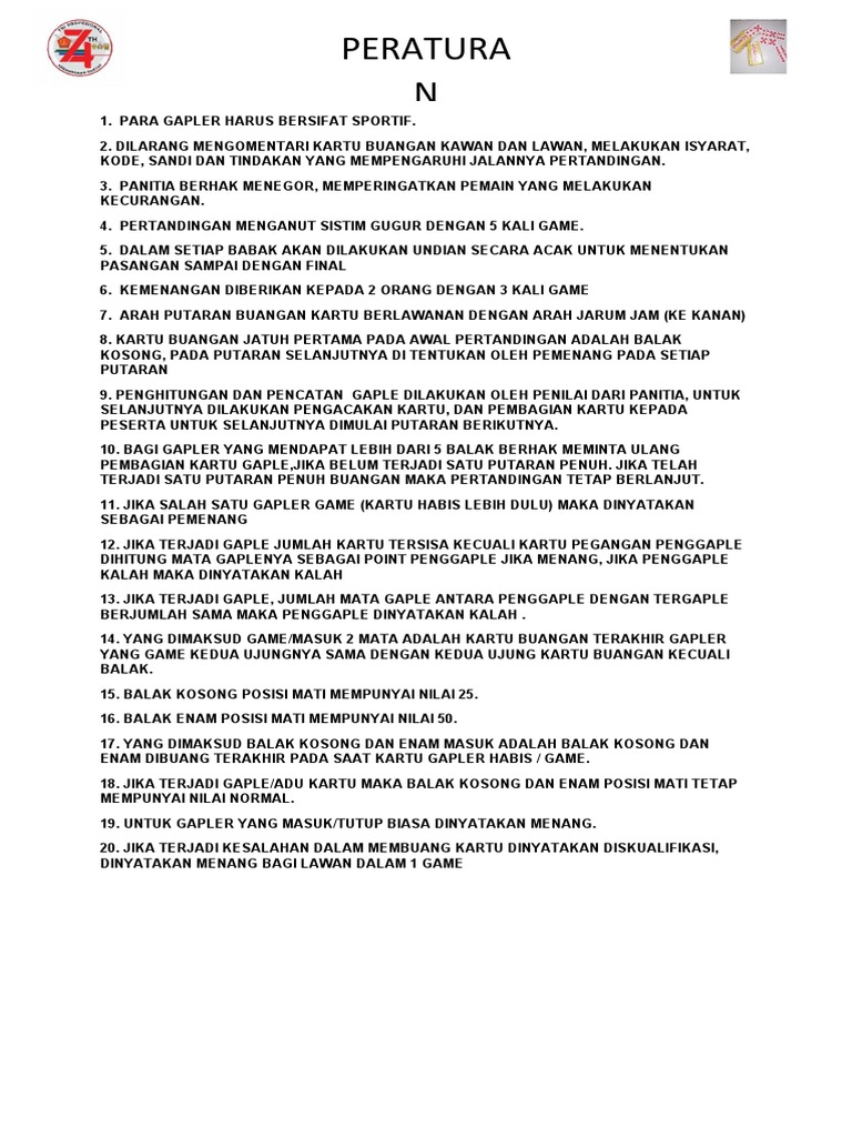 Peraturan Gaple | PDF