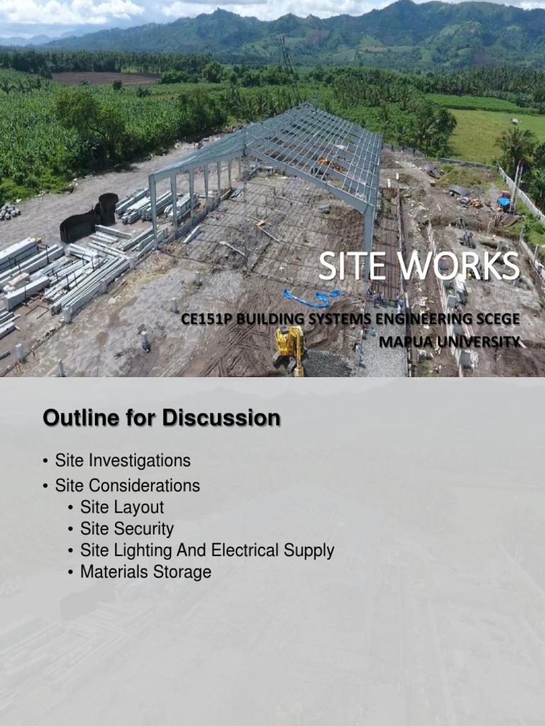 Site Works: Ce151P Building Systems Engineering Scege Mapua University ...