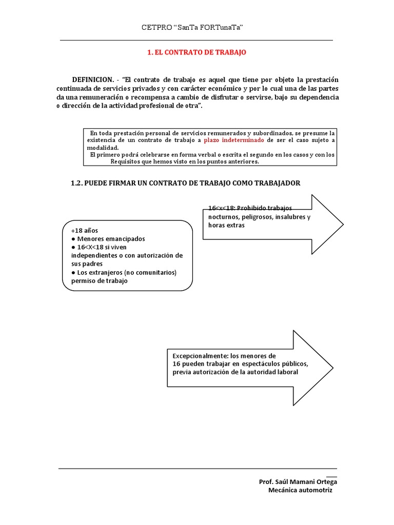 Contrato de Trabajo | PDF | Derecho laboral | Economias