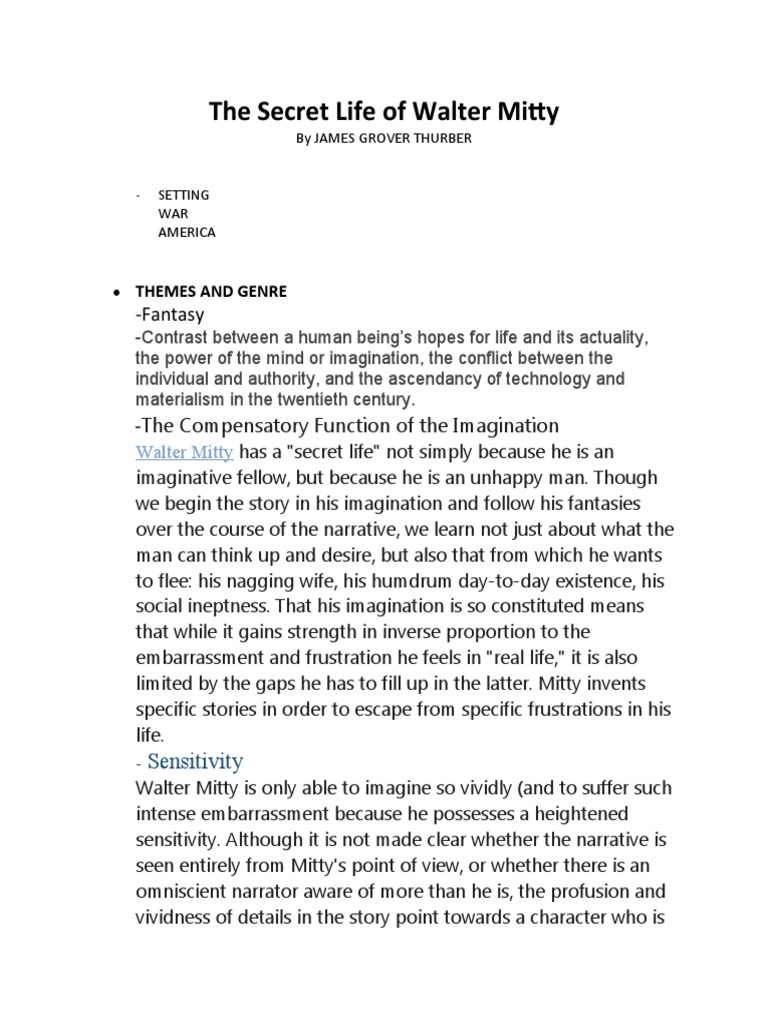 The Secret Life of Walter Mitty | PDF | Imagination | Narration